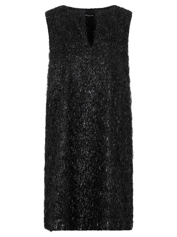 Fabiana Filippi Sleeveless Metallic Fringed Dress - Black