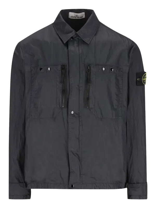 Stone Island Zip-pocket Overshirt Jacket - Blue