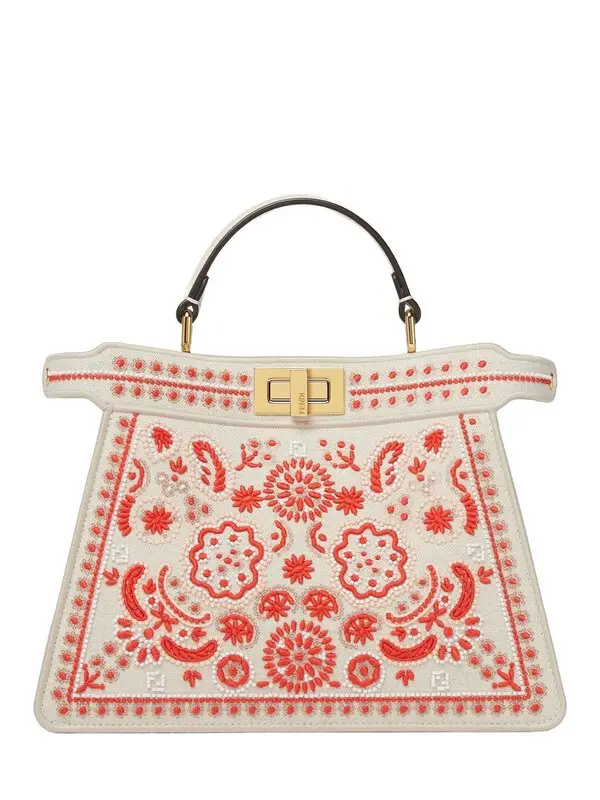 Fendi Embroidered Canvas Bag - Multi-color