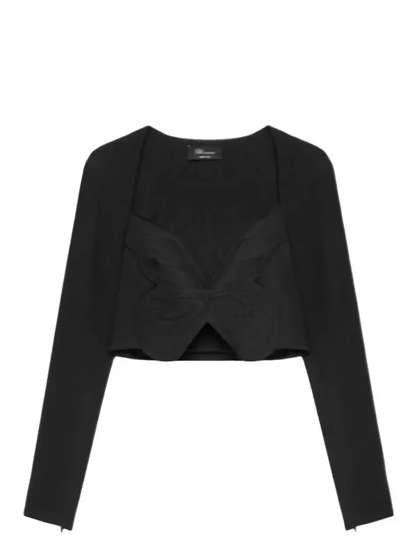 Blumarine Butterfly-motif Cropped Top - Black