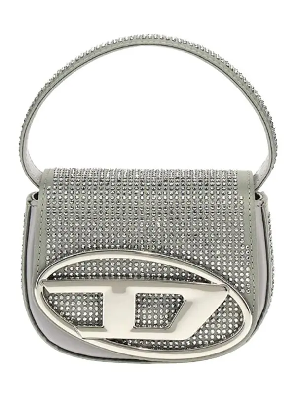 DIESEL® 1dr Xs Logo Plaque Embellished Crossbody Bag - Gray
