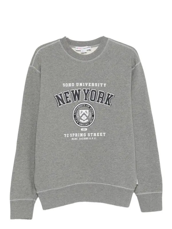 A.p.c. Graphic Print Crew Neck Sweater - Gray