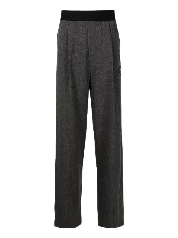 We11Done Logo Patch Wide Leg Trousers - Black