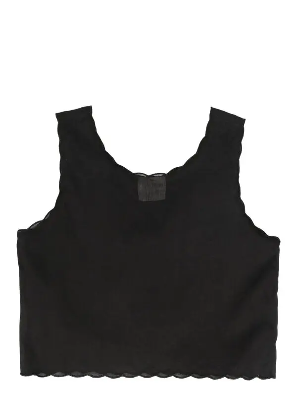FORTE_FORTE Scallop Trim Tank Top - Black
