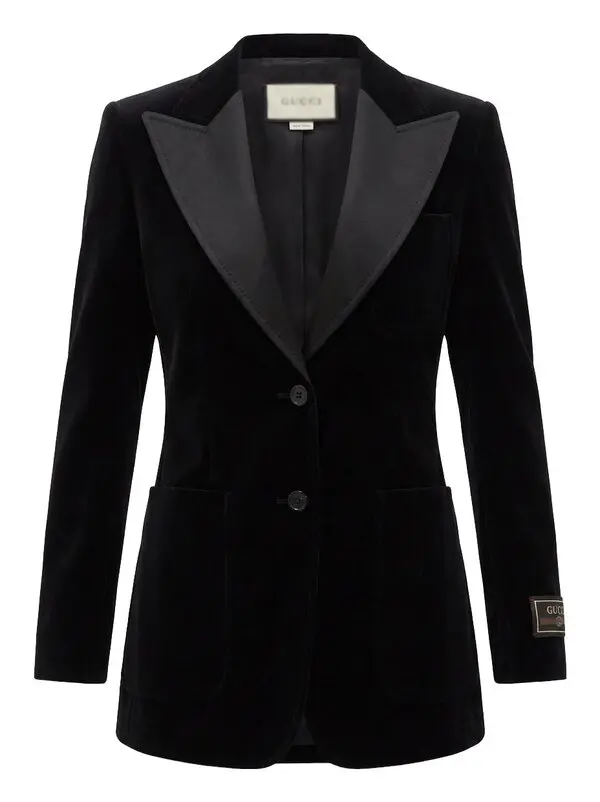 Gucci Velvet Single-breasted Blazer - Black