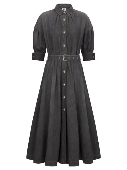 Dior Flared Midi Dress - Black
