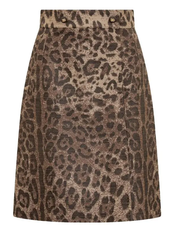Dolce & Gabbana Leopard Print Mini Skirt - Brown