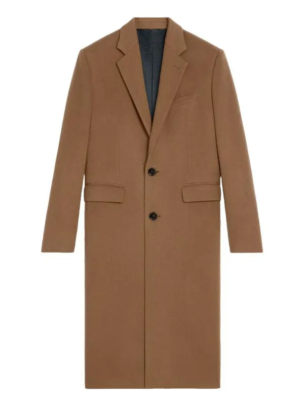 Celine Notch Lapel Escorial Wool Coat - Brown