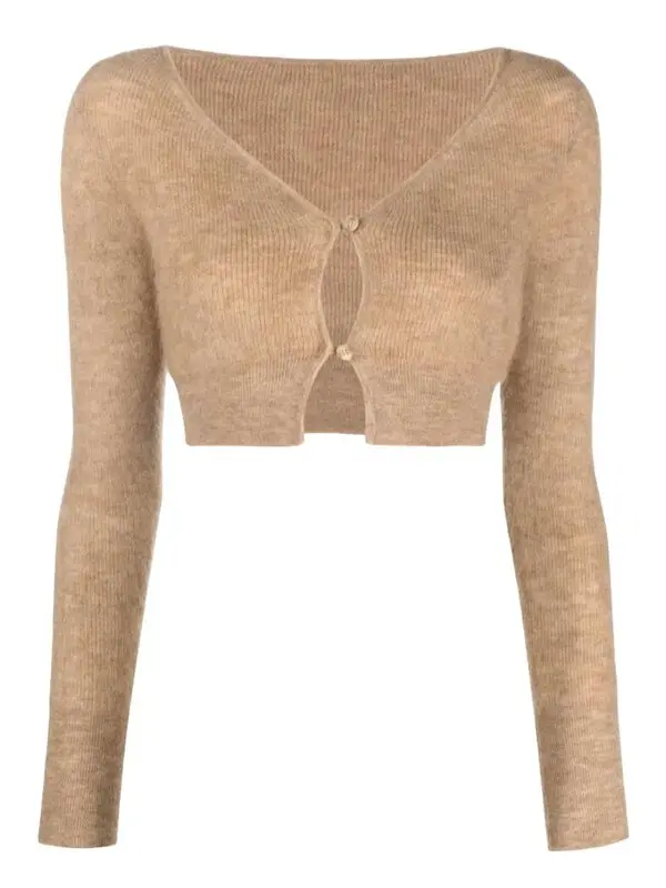 Jacquemus Le Alzou Cropped Cardigan - Nude