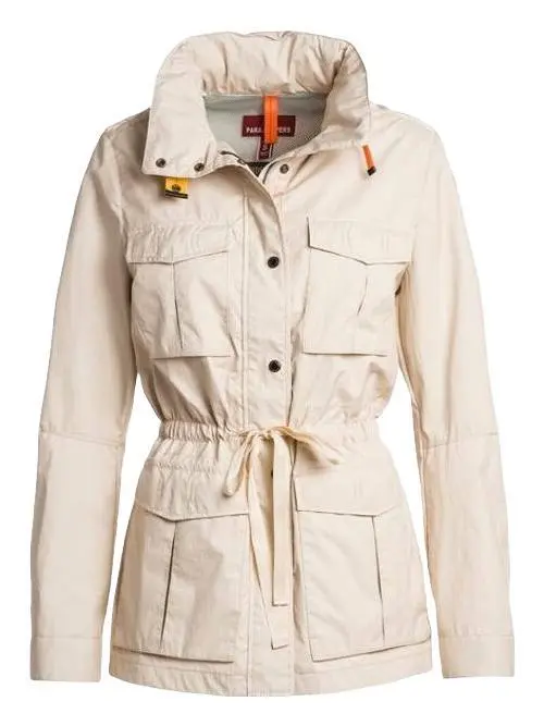 PARAJUMPERS Long Sleeve Casual Jacket With Drawstring Waist - White