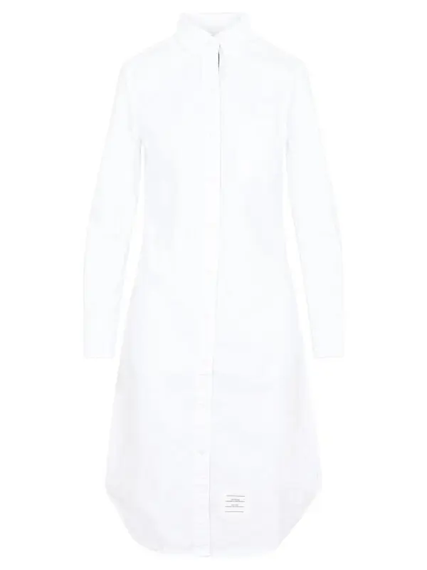 Thom Browne Knee-length Buttoned Shirt Dress - White