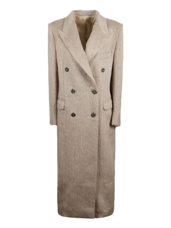 Tagliatore Double-breasted Alpaca Wool Tailored Coat - Beige