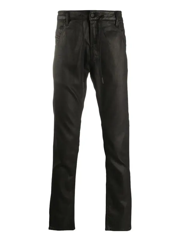 DIESEL® Coated Straight-leg Jeans - Black