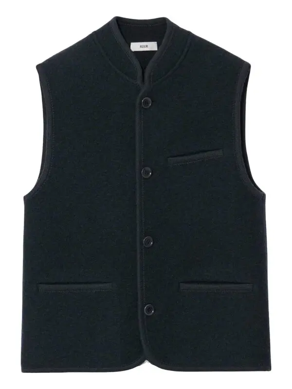 RIER Plomb Wool Vest - Deep Navy Blue