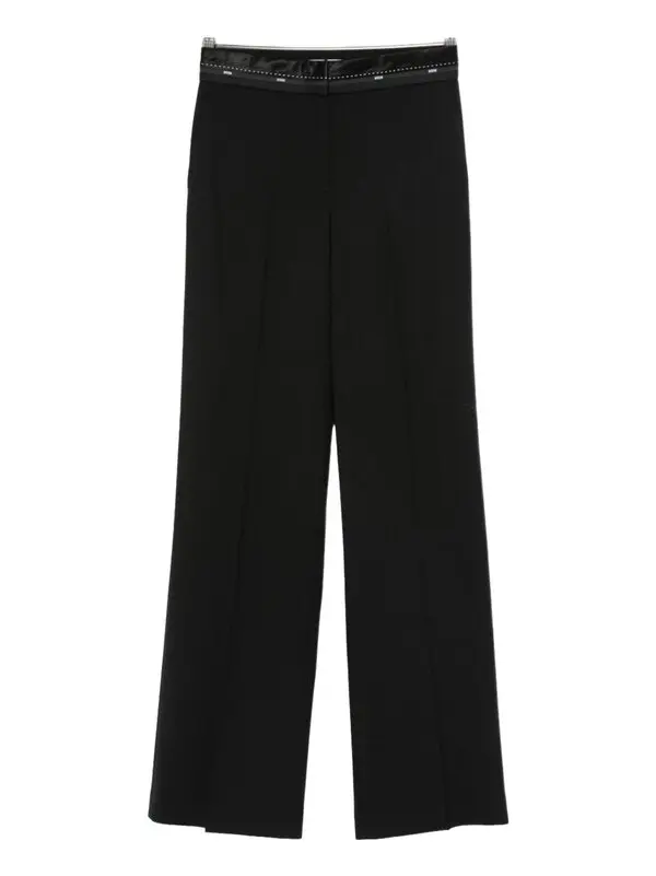 MSGM Logo Belt Palazzo Trousers - Black