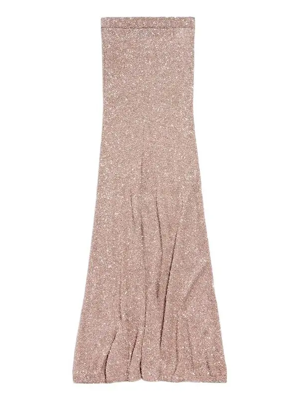 Balenciaga Maxi Skirt - Light Brown And Silver