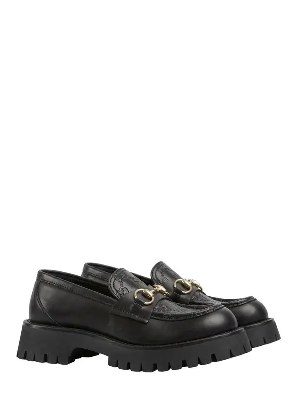 Gucci Lug Sole Horsebit Loafers - Black