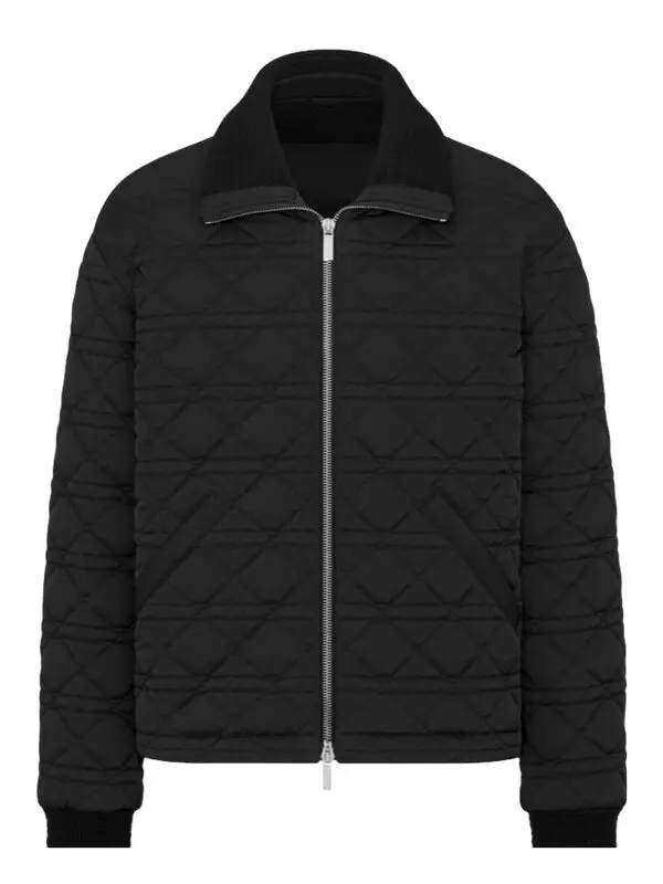 Dior Allover Quilted Cannage Bomber Jacket - Black