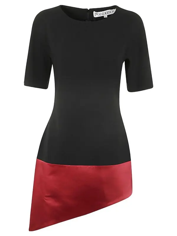 J.W.ANDERSON Jw Anderson Panelled Asymmetric Mini Dress - Black
