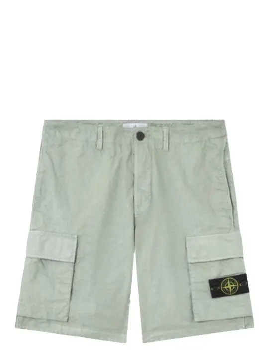Stone Island Logo Patch Cargo Shorts - Sage