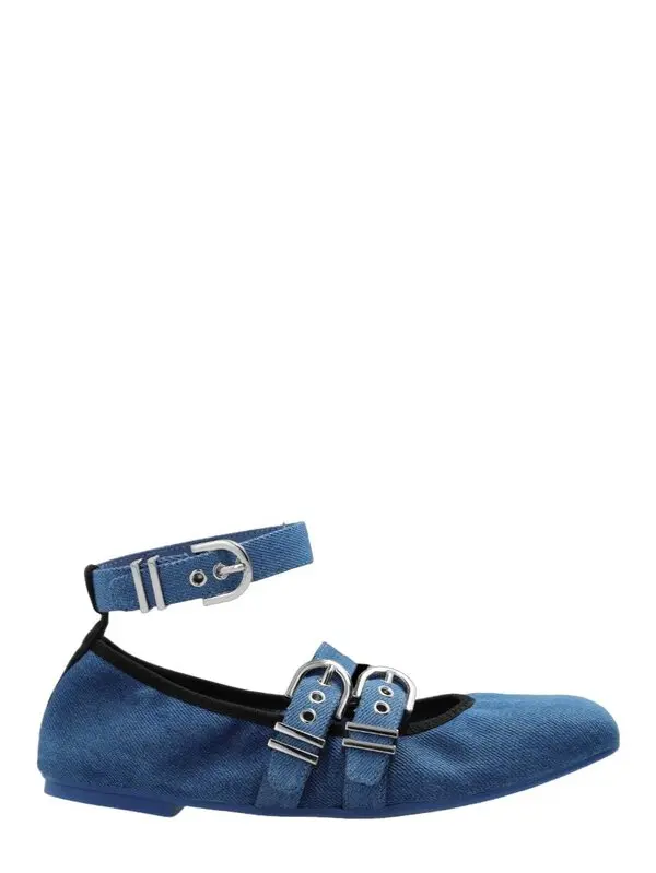 STUART WEITZMAN Logo Flat Shoes With Adjustable Clasp - Blue