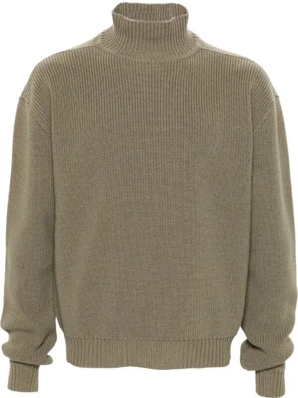 Rick Owens Turtleneck Knitted Jumper - Green