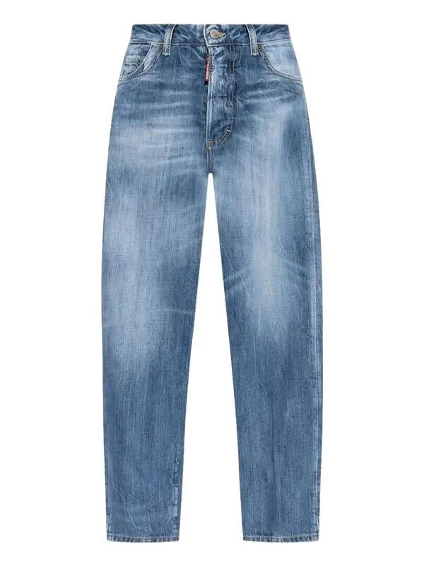 Dsquared2 Logo Tag Cropped Jeans - Blue