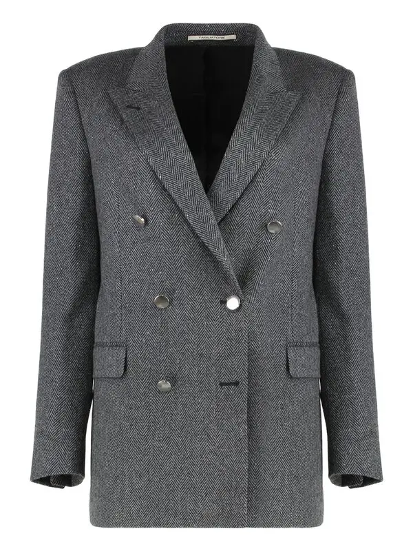 Tagliatore Jasmine Houndstooth Blazer - Grey