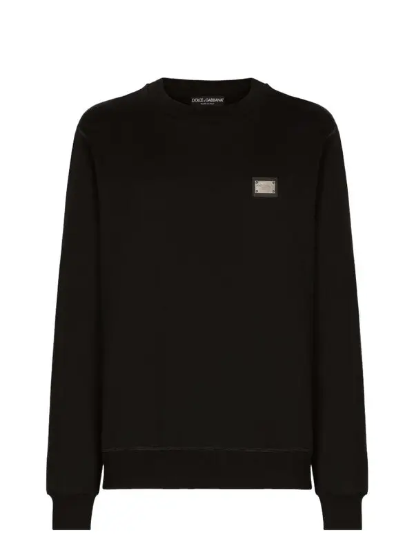 Dolce & Gabbana Logo Patch Crewneck Sweatshirt - Black