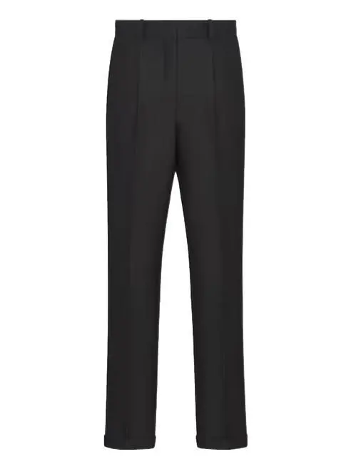Dior Fitted Pants With Pleated Detail - Black