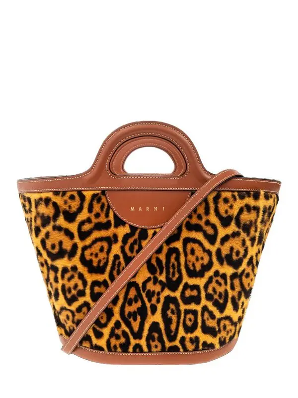 Marni Tropicalia Leopard Printed Bucket Bag - Brown