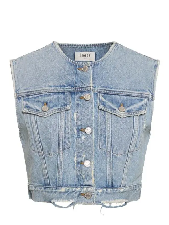 AGOLDE Crew Neck Vest - Light Blue