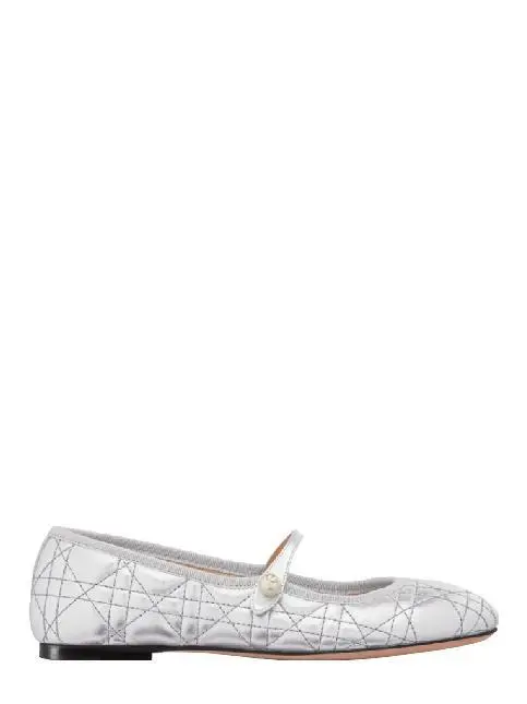 Dior Quilted Ballerina Flats - White