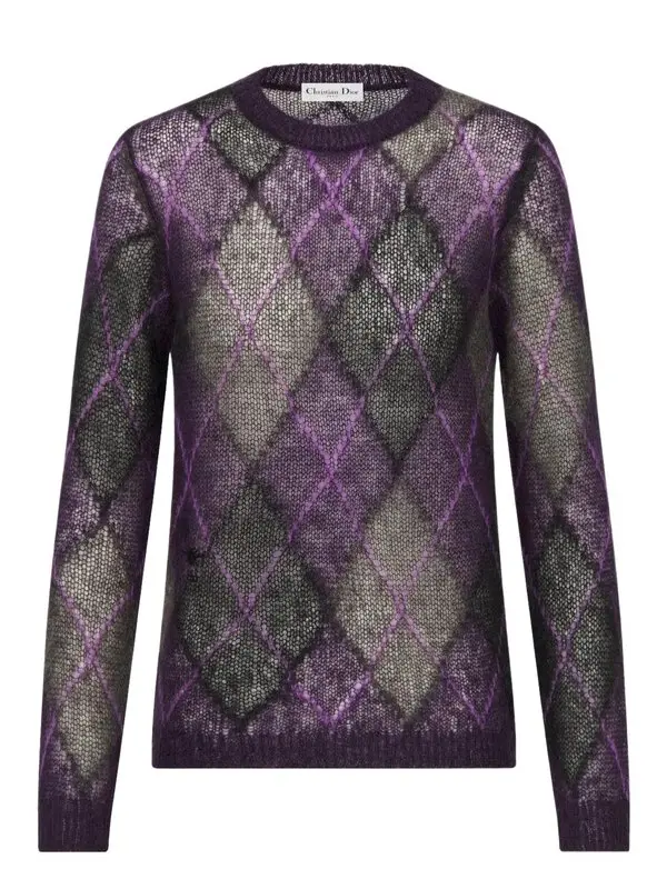 Dior Argyle Knit Sweater - Black