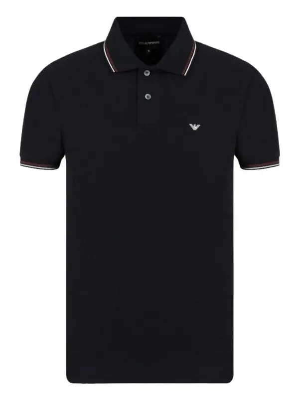 Emporio Armani Pull-down Short-sleeved Polo Shirt - Black
