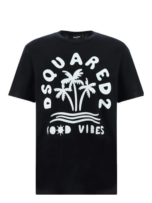 Dsquared2 Logo Printed Crewneck T-shirt - Black