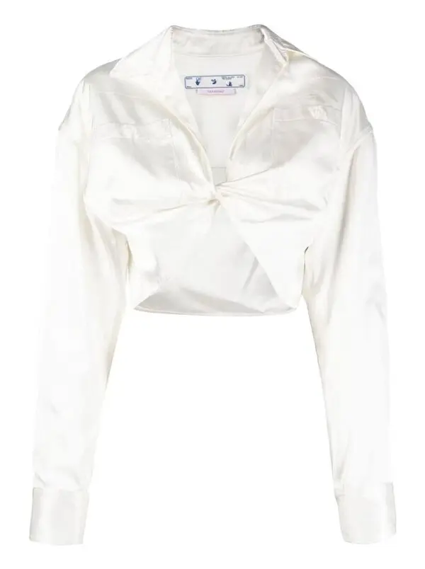 Off-White Twisted Cropped Shirt - White