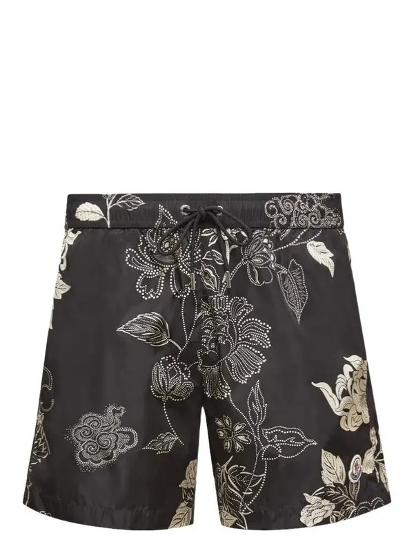 Moncler Floral Print Swim Shorts - Black
