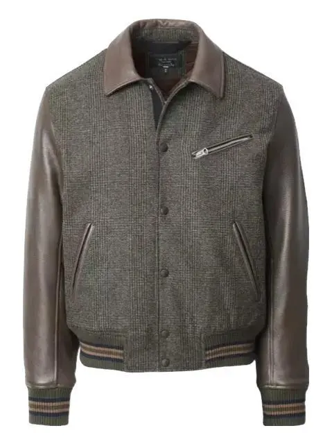 RAG  BONE Rag & Bone Jeremy British Wool Varsity Jacket - Brown