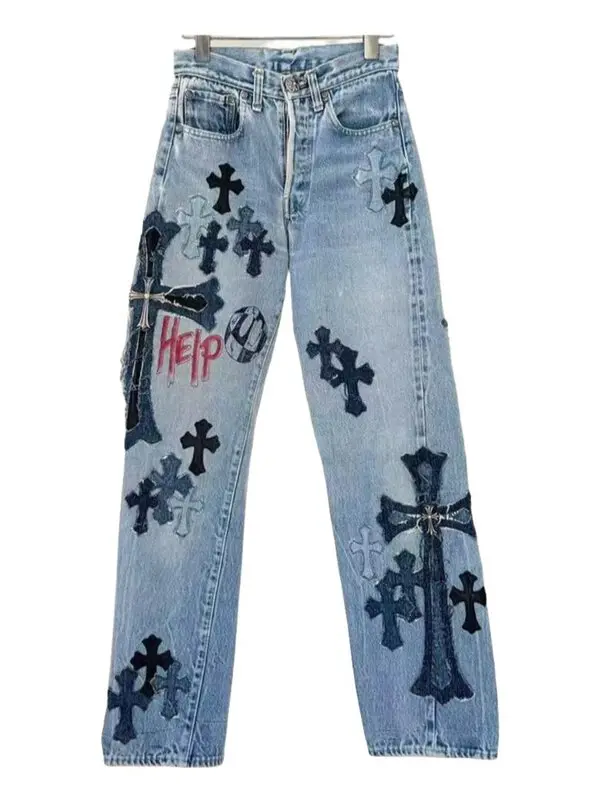 Chrome Hearts Belt Loop Jeans - Blue