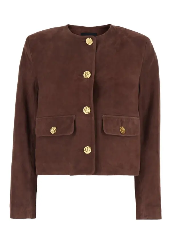 ARMA Lorenne Suede Button-front Jacket - Brown