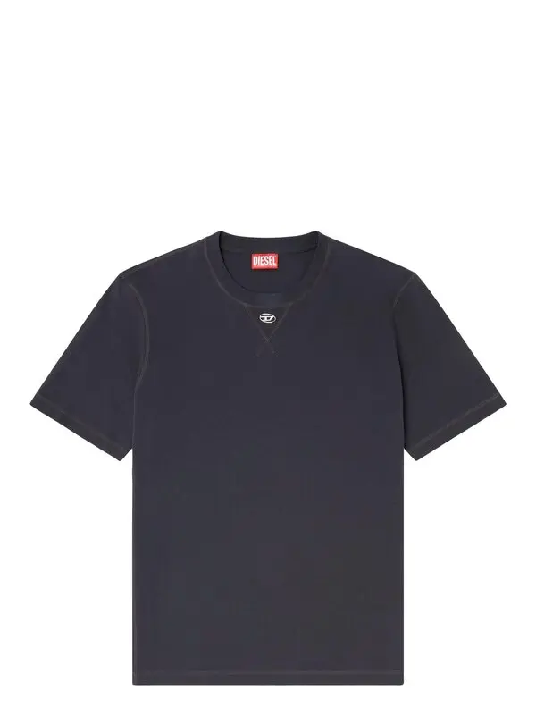DIESEL® Logo Plaque Crewneck T-shirt - Dark Gray