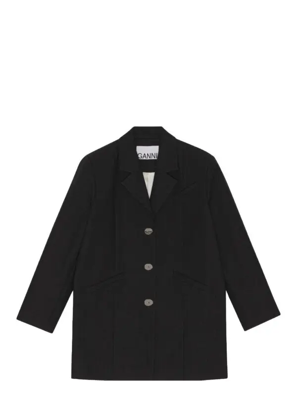 GANNI Oversized Single-breasted Blazer - Black