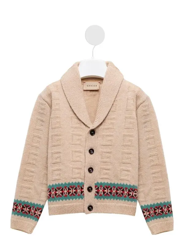 Gucci Square G Wool Cardigan - Nude