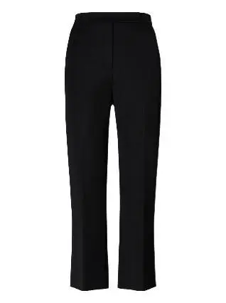 Tory Burch Cropped Straight Leg Trousers - Black