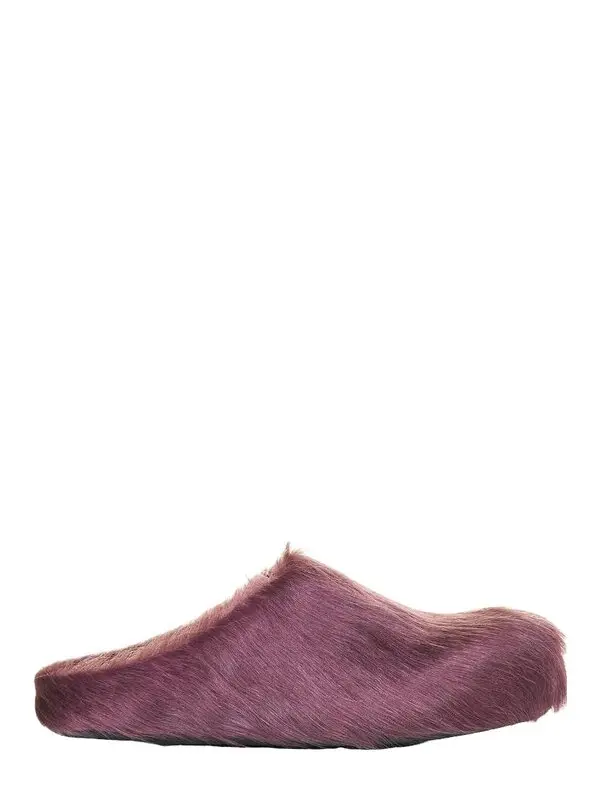 Marni Fluffy Slip-on Flat Mules - Red