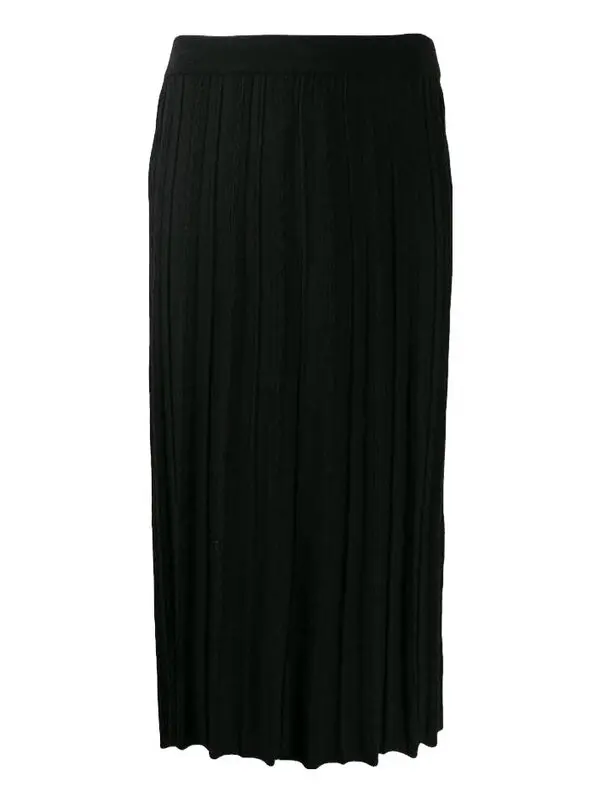 Kenzo Pleated Knit Midi Skirt - Black