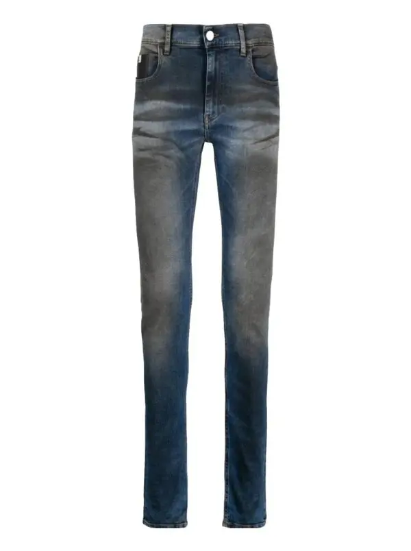 1017 Alyx 9sm Slim-cut Washed Jeans With Logo Decals - Black