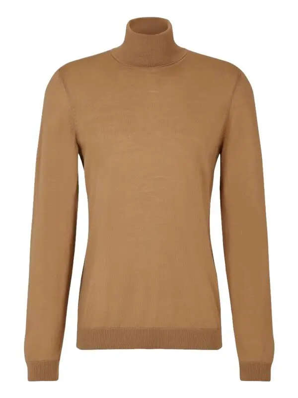 Hugo Boss Slim-fit Roll-neck Jumper - Brown