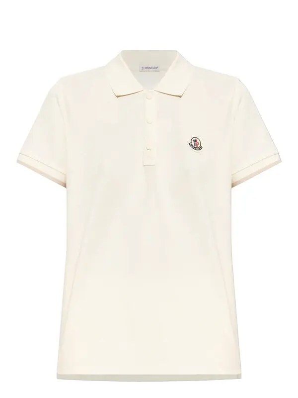 Moncler Logo Patch Short-sleeved Polo Shirt - White